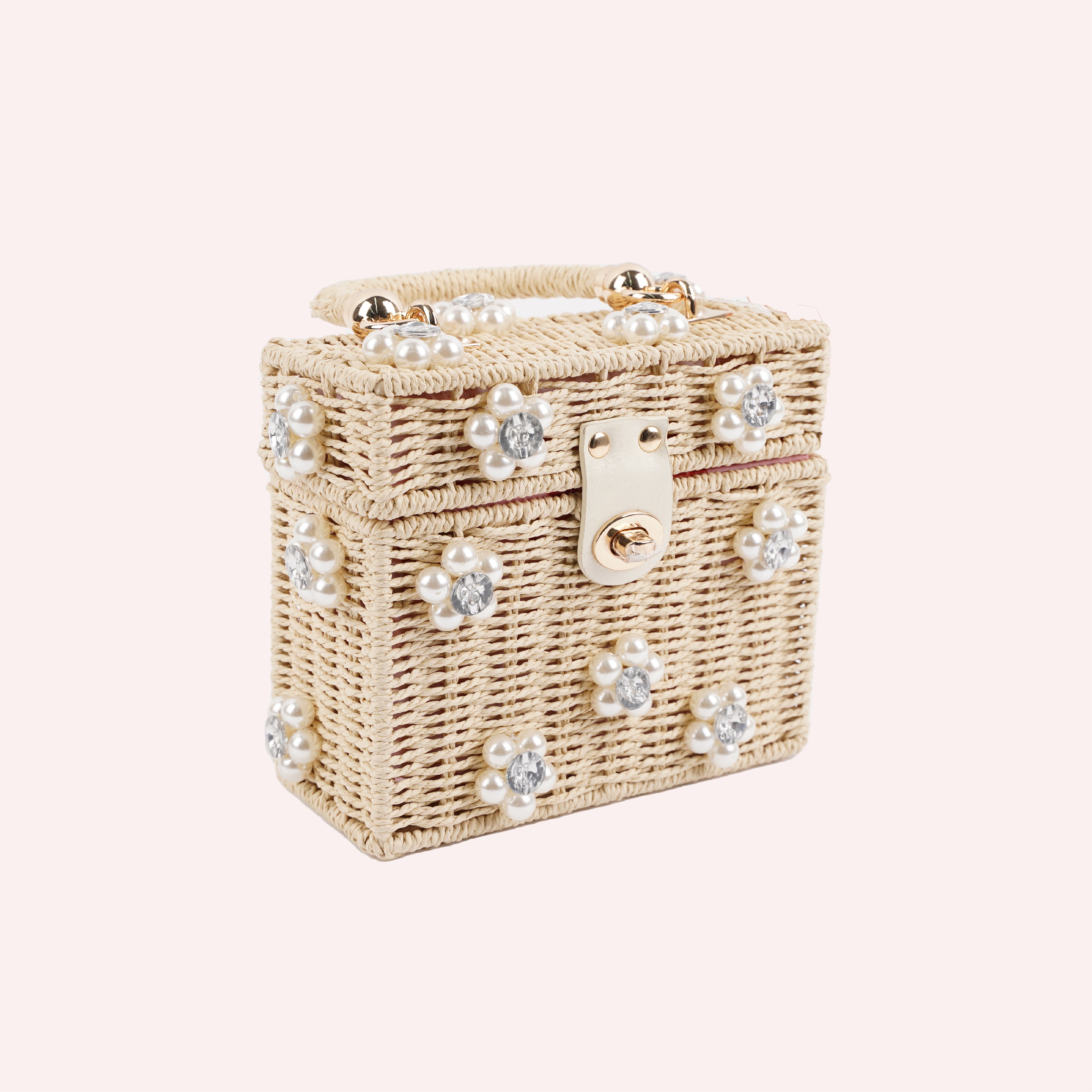 Beaded Woven Rattan Daisy Purse – By Jenna Lee