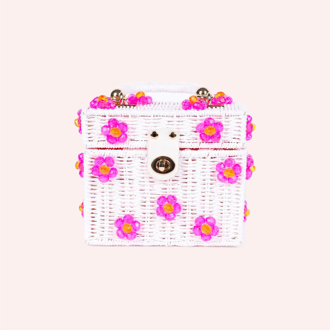 Beaded Woven Rattan Daisy Purse – By Jenna Lee